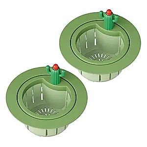 Tacarlha Cactus Kitchen Sink Drain Strainer,Sink Strainer for Most Kitchen Sink Drain Basket,Easy to Clean Reusable Self-Cleaning Drain Cover Kitchen Sink Protector Drain Basket Decoration Green