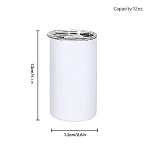 Icesip 30 Pack 12 OZ Sublimation Tumblers Blanks, Bulk Tumbler Blank for Sublimation Cups with Lids and Straws, Stainless Steel Double Wall Insulated Straight