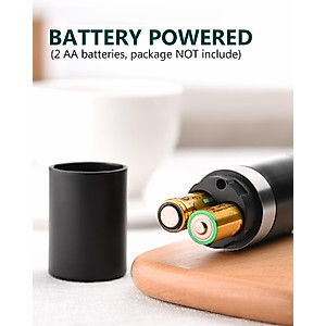 KURSINNA Powerful Milk Frother Handheld Battery Operated, Double Whisk Foam Frother Maker with Stainless Steel Stand, Drink Mixer For Coffee, Lattes, Matcha, Cappuccino (13000RPM Battery Operated)