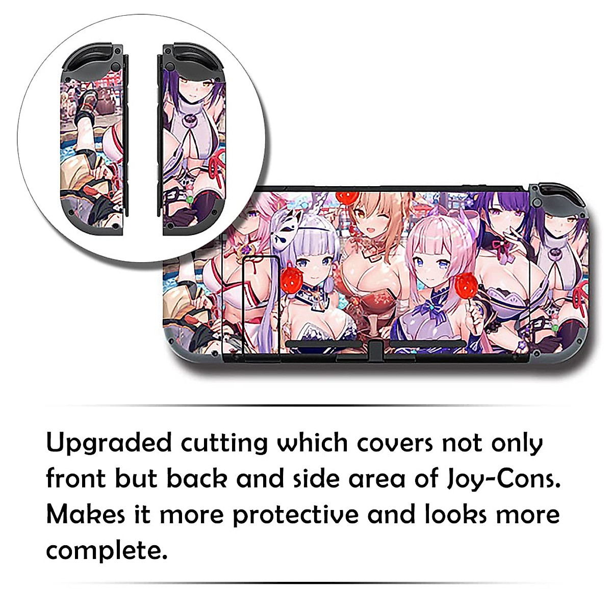 TANOKAY Vinyl Skin Decal Stickers for Nintendo Switch, Anime Protector Wrap Cover Protective Faceplate Full Set Console Controller