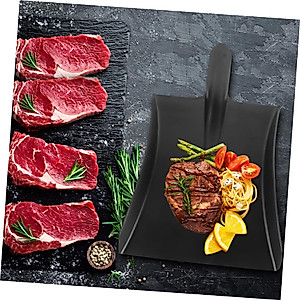 GANAZONO Plate Outdoor Dinnerware Outdoor Wok Black Plates Dinner Plate Stoneware Dinner Plates Bbq Serving Platter Bbq Fruit Plate Bbq Plate Bbq Grill Tableware Meat Black Snack