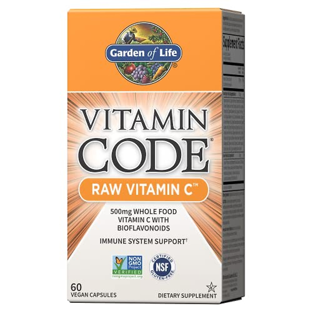 Garden of Life Vitamin Code Raw Vitamin C 60 Capsules