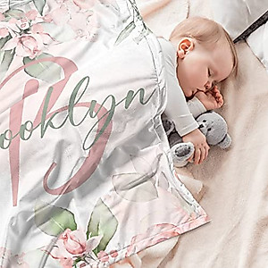 Personalized Baby Blanket for Girls Boys Custom Baby Blanket with Name Customized Name Receiving Swaddle Blanket for Infant Toddler Super Soft Fleece Blanket Kid Birthday Gift Color22,30"x40"