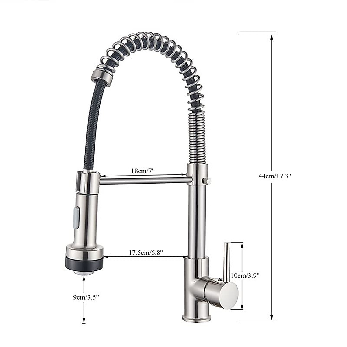 Kitchen Sink Faucet for Bar Farmhouse Commercial, Black Nickel Kitchen Faucet, LED Stream Mode Spout Pull Down 180 Degree Rotation, Hot Cold Deck Mount Mixer Crane Sink Taps (Color : Black and Gold)