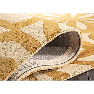 SAFAVIEH Dip Dye Collection 3' x 5' Beige / Gold DDY527M Handmade Floral Watercolor Premium Wool Area Rug