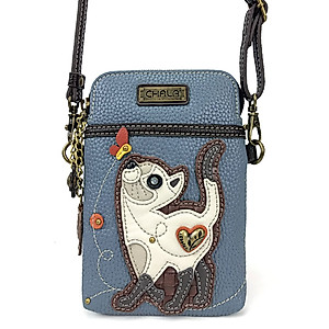 Chala Slim Cat Cellphone Crossbody Handbag - Convertable Strap, Cat Lovers Gift