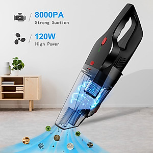 Simonseason Handheld Vacuum Cordless Rechargeable, Portable Hand Vacuum Cleaner with 8000Pa Strong Suction, Mini Hand Held Vacuum Cordless with Long Battery Life for Car, Pet Hair, Couch, Stairs