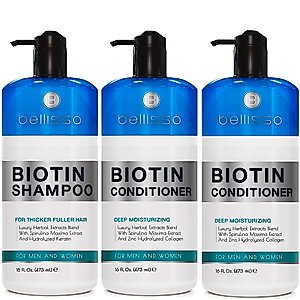 BELLISSO Biotin Shampoo and Conditioner Set and Biotin Conditioner