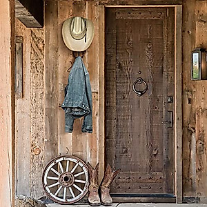 2 PCS Cowboy Hat Rack for Wall, Upgrade Western Cowboy Hat Holder Wall Mount, Rustic Horseshoe Hooks for Hats, Coats and Keys, Classical Heavy-Duty Iron Hat Hanger for Display and Storage