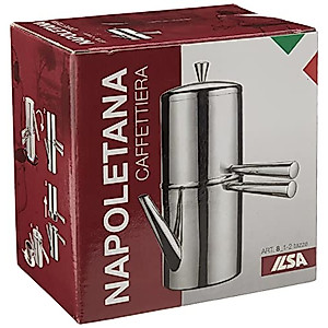 Ilsa Neapolitan Coffee Maker, Stainless Steel, Silver, 1-2 Cups
