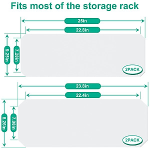 Folews Shelf Liner for Toliet Rack, 4 Pack Shelf Liners for Storage Shelves Cover Kitchen Book Tissue Storage Rack Plastic Waterproof Protector Mat Liner Cover 25 * 9.25 Inch