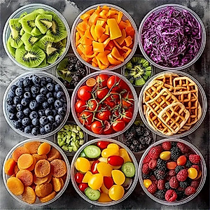 STARANDBEE [10Pack] 8oz, Food Storage Containers with Lids, Plastic Deli Containers, Meal Prep Containers, Microwave and Freezer Safe, Stackable, Leakproof, BPA Free, Clear