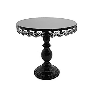 3PCS/Set Baking Paint Cake Stand Round Pedestal Dessert Holder Cupcake Display Rack Birthday Wedding Party Decoration 8 Inch +10 Inch + 12 Inch (Black)
