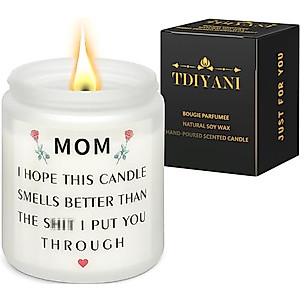 Gifts for Mom from Daughter or Son - Funny Mom Gifts for Birthday, Mother’s Day, or Christmas - Lavender Scented Candle for Relaxation - Eco-Friendly Soy Wax Candle with Humorous Quote