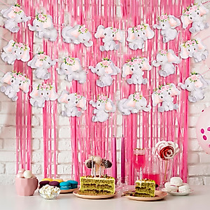 Elephant Party Banner 3Pcs Elephant Birthday Banners Pink Elephant Baby Shower Decoration for Girl Floral Elephant Birthday Party Decoration Elephant Animals Themed Party Supplies