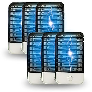 Bug Zapper Indoor Plug in, Mosquito Repellent Electric with Light, Fly Trap Inside Control Gnat Moth Insect for Home Patio House Kitchen Garage Office Backyard (6 Small Packs)
