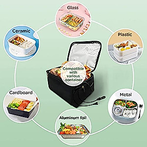 DIBESTS Portable Oven 2 in 1 Food Warmer Heated Lunch box(12V Car Druck and 110V Dual Use) Portable Personal Mini Oven For Prepared Meals Reheating & Raw Food Cooking At Office Work and Car Truck