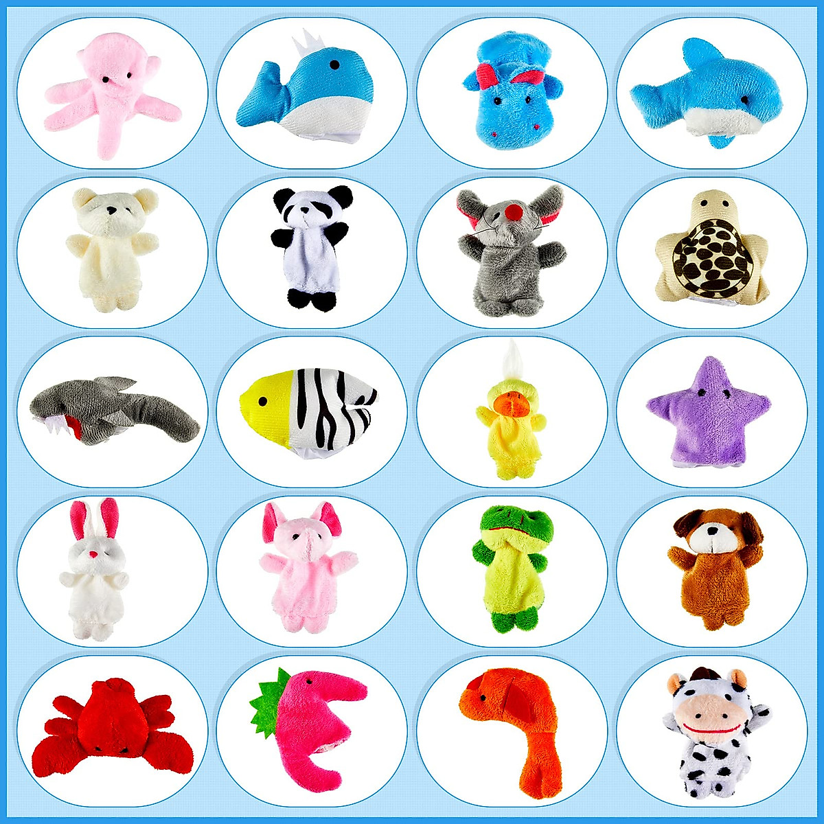 40 Pieces Finger Puppets Filled Easter Eggs Valentine's Day Gifts Mini Cartoon Animal Puppets Easter Basket Toys Soft Plush Dolls Props Filled Colorful for Easter Party Basket Stuffers Valentine's Day