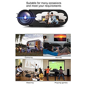 Mini Projector, Portable Movie Projector, Pico Phone Outdoor Video Projector, 720P Native, Full HD 1080P Supported, 3800 Lux Led Projector