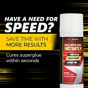Starbond CA Glue Accelerator - Instantly Dries Super Glue (6 Ounce)