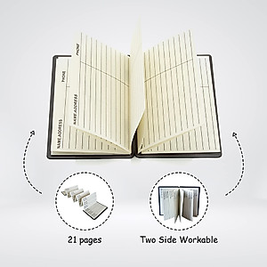AppleTofu Magnetic Address Book - Tiny Address Book - Magnetic Phone Number Book - Pocket Address Book - Wallet Size Address Book, 21 Pages, 9 Lines - Keep Contact Info Handy All Time, Set of 2