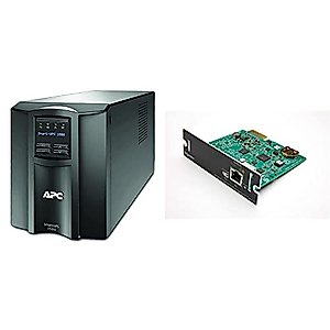 APC 1500VA Smart UPS with SmartConnect, SMT1500C Sinewave UPS Battery Backup, AVR, 120V, Line Interactive Uninterruptible Power Supply & UPS Network Management Card 3, Newest Model 2020 (AP9640)