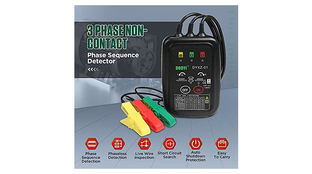 Safe 3 Phase Rotation Tester | Non-Contact Voltage Detector