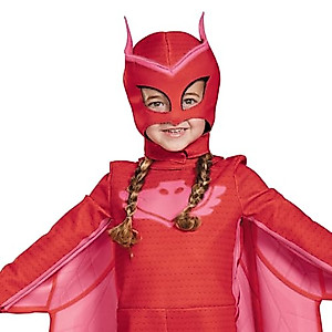 Disguise Owlette Costume, Official PJ Masks Glow Costume Jumpsuit and Mask, Toddler Size XL (7-8)