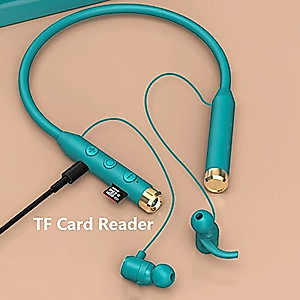 NVAHVA Flashlight Wireless Headphone Neckband Bluetooth Headset in Ear Buds Sport Earphone with Handsfree Mic 70 Hrs Playtime Micro sd Card MP3 Player Music Scene Sounds Type-c Charge (Black)