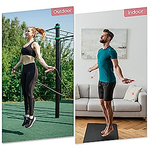 arboleaf Smart Jump Rope, Cordless & Rechargeable Jump Ropes for Fitness with Counter, App Data Analysis Jumping Rope, Adjustable Anti-Tangle PVC Pink Jump Rope for Men, Women, Kids - Indoor/Outdoor