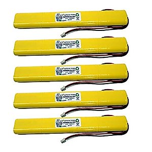 5PC Replacement Battery for Lithonia BBAT0043A,UNITECH BBAT0043A,LITHONIA ELB-B003.ELB-004 Replacement Battery Emergency Light 9.6V 1.1Ah NiCD