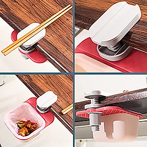UpTuoLi Rotatable Clip-on Mini Garbage Can with Trash Bag - Clipped Under Dinner Desk or Table Counter, Small Waste Basket Tiny Trash Bin