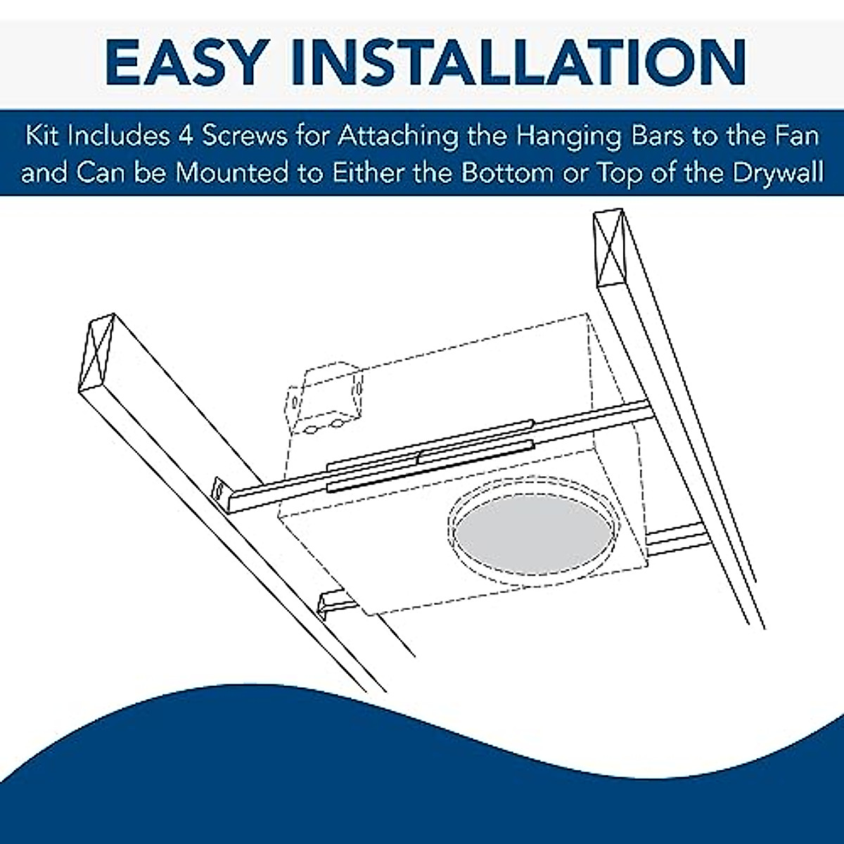 Broan-NuTone MHB4 Hanger Bar Set for InVent Series Bath Exhaust Fans, Silver, Steel, 4 Pieces