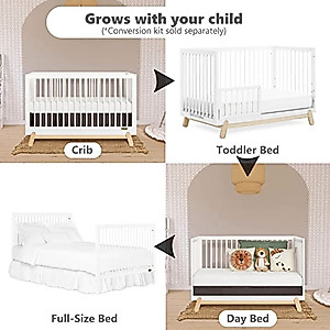 Dream On Me Hygge 5-in-1 Convertible Crib in Weathered Vintage Oak, JPMA & Greenguard Gold Certified, Made of Sustainable Pinewood, Easy to Clean, Safe Wooden Nursery Furniture