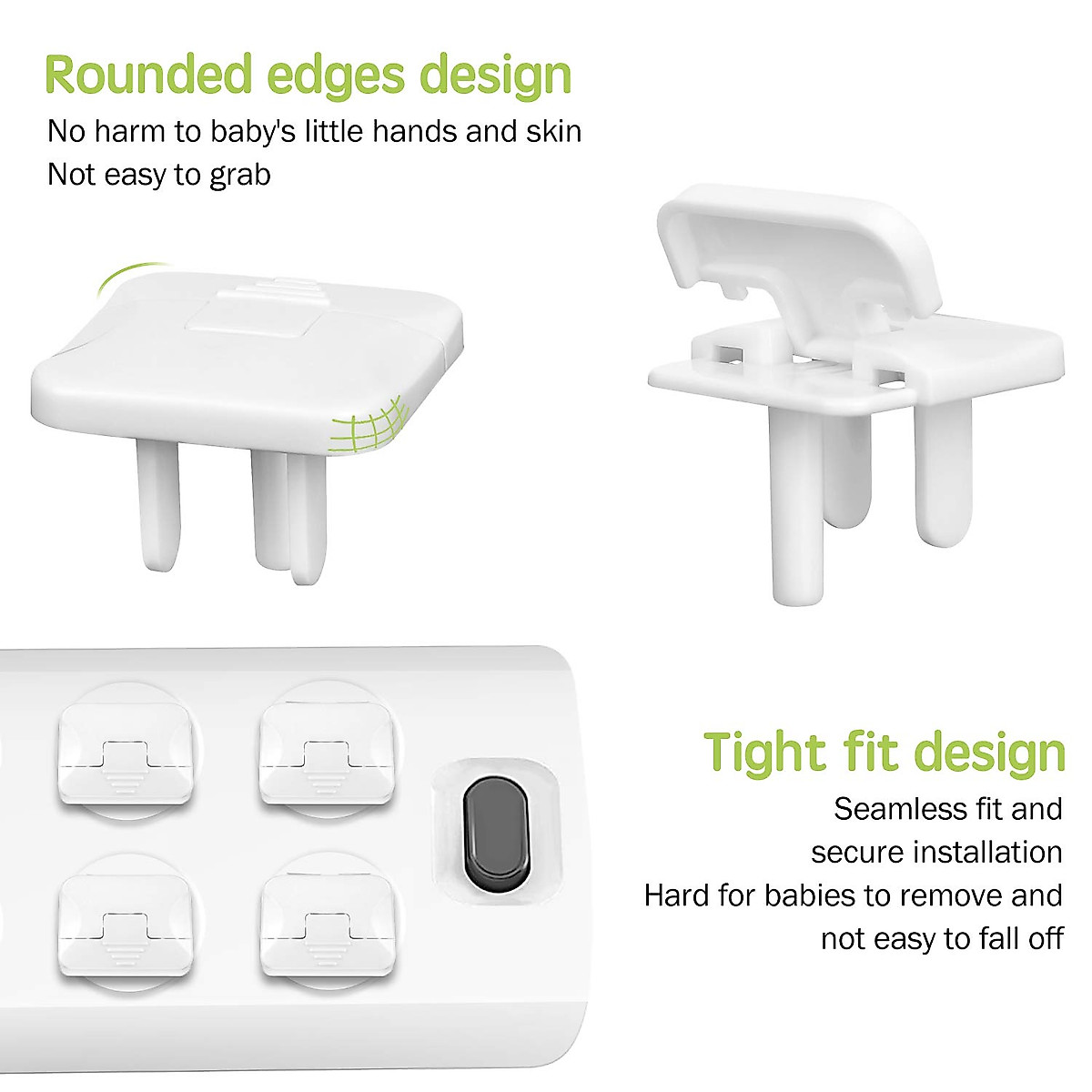 Outlet Covers Baby Proofing with Hidden Pull Handle (50 Pack) Plug Covers Prevent Electric Shock from the Source of the Outlet Plug Child Proof Outlet Covers 3-Prong Child Outlet Protectors Outlet Cap