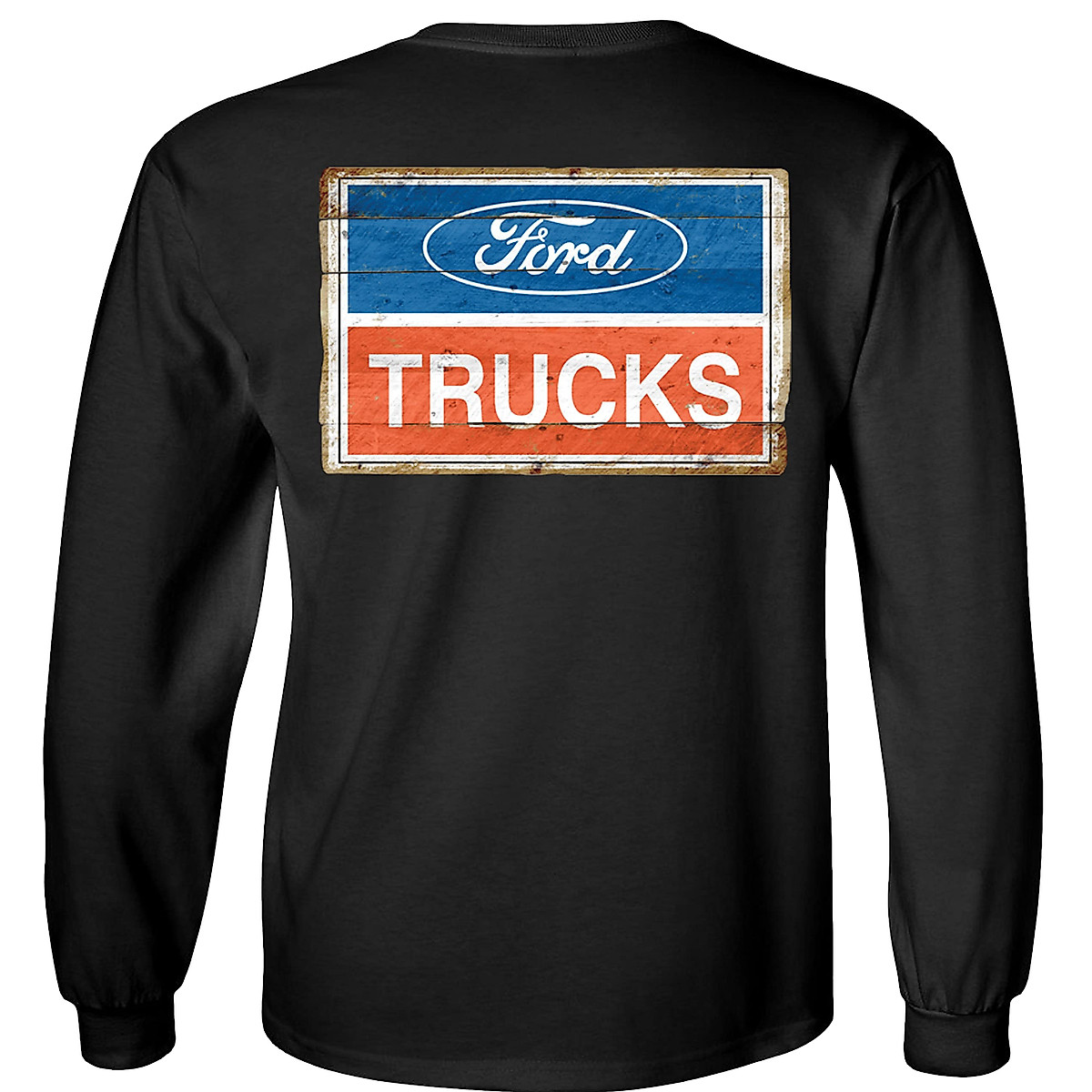 Fair Game Red White Blue Sign Ford Trucks Long Sleeve Shirt Patriotic F150 Truck Logo-Black-XL