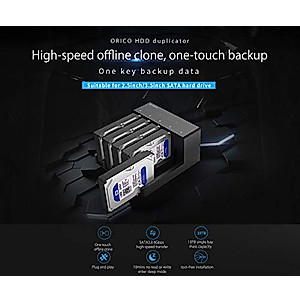 ORICO 5 Bay Docking with Clone USB 3.0 to SATA External Hard Drive 5 Bay Docking Station with Duplicator Offline Clone Function for 2.5 or 3.5in HDD/SSD Max Support 5X 16TB [6558US3-C]