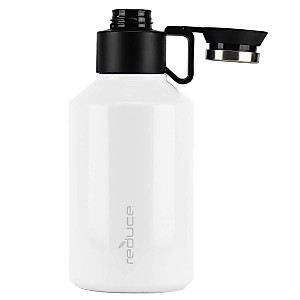 REDUCE Dual-Wall Vacuum Insulated Dishwasher Safe Growler, 64 oz, White, LK1634000C