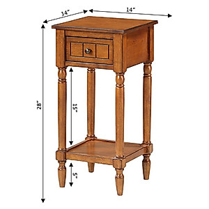 Convenience Concepts French Country Khloe 1 Drawer Accent Table with Shelf, Walnut