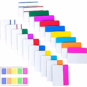 500 Pieces Tabs 2 Inch Sticky Index Tabs, Writable and Repositionable File Tabs Flags Colored Page Markers Labels for Reading Notes, Books and Classify Files, 21 Sets 10 Colors (Index Tabs)