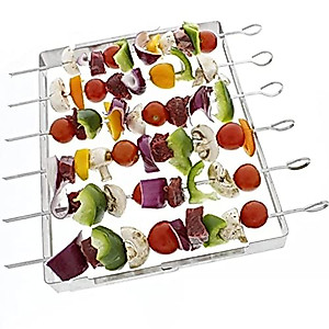 YARNOW Outdoor Grills 1 Set of Rib Rack Chicken Leg Wing Rack Grilled Chicken Rack Meat Roasting Rack Garden BBQ Rib Rack Metal Roaster Stand Barbecue for Grilling Barbecuing Portable Grills