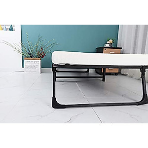 Folding Bed and Thick Memory Foam Mattress with Wheels Guest Beds 500 lbs Max Weight Capacity Bed (74.8x31.4x10.6 inch, 3 Fold Bed)