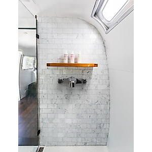 Wasserman Mobile Home RV Non-Metallic Shower Tub Faucet spout, Double Handle, Acrylic Knob, Chrome, 8 inch Centerset, 3 hole, For Travel Trailer, Campers Must Haves, Motorhome Accessories Easy Install