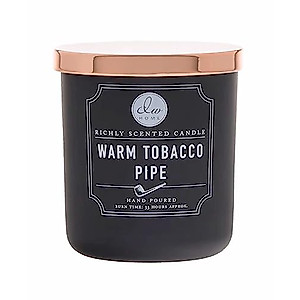DW Home Medium Warm Tobacco Pipe Candle in Glass Jar with Copper Lid- 9.21 Oz.