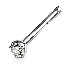 Tvoip 12Pcs 18G 316L Stainless Steel Crystal Nose Ring Women Girl Surgical Steel Nose Piercing Crystal Nose Stud Lot Body Jewelry