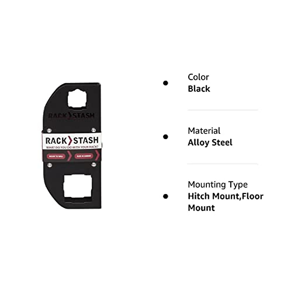 Rack Stash Vertical Wall Mounted 2" Hanging Hitch Storage by 1UP USA | Garage Organization, Bicycle, Ski, Cargo Carrier, (Quick Install, USA Made), Industrial Grade Powder Coated Steel, Holds 90lbs