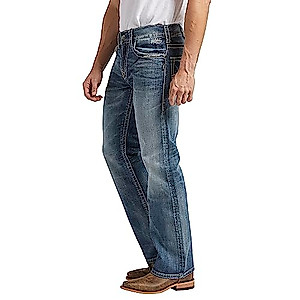 Silver Jeans Co. Men's Zac Relaxed Fit Straight Leg Jeans, Light Indigo, 38W x 30L
