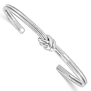 IceCarats 925 Sterling Silver Love Knot Cuff Bangle Charm Bracelet