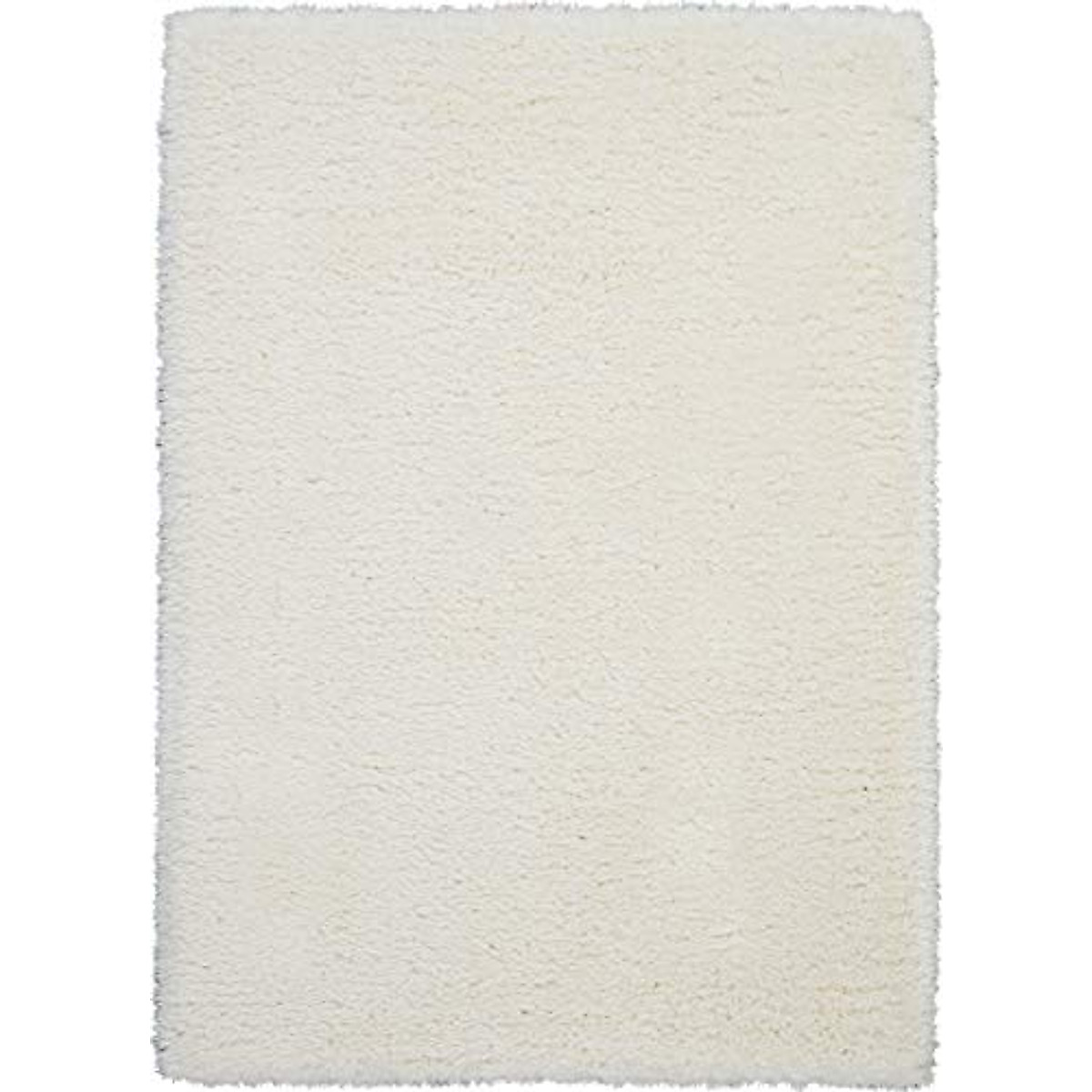 Nourison Ultra Plush Shag Solid Ivory 8'2" x 10' Area -Rug, Easy -Cleaning, Non Shedding, Bed Room, Living Room, Dining Room, Kitchen (8x10)