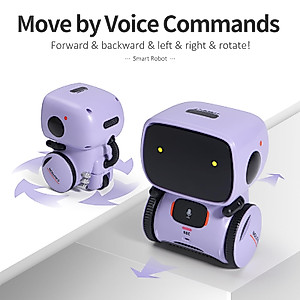 GILOBABY Kids Robot Toys, Interactive Toys Companion Smart Talking Robotic with Voice Control Touch Sensor, Singing, Dancing, Recording, Repeat, Birthday Gifts for Girls Ages 3+ Years (Purple)